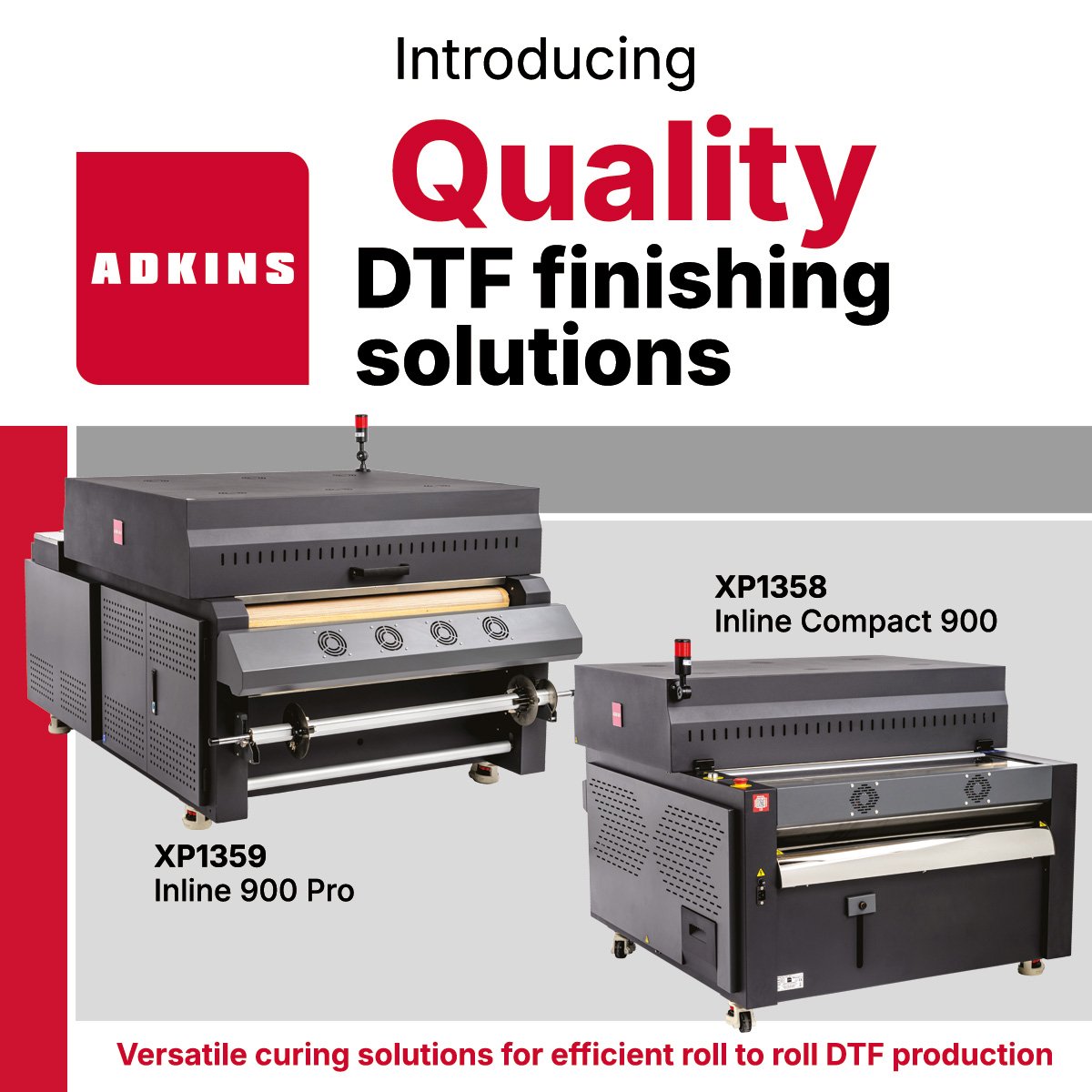 Introducing Adkins DTF Inline 900 Shaker Cure Unit Range