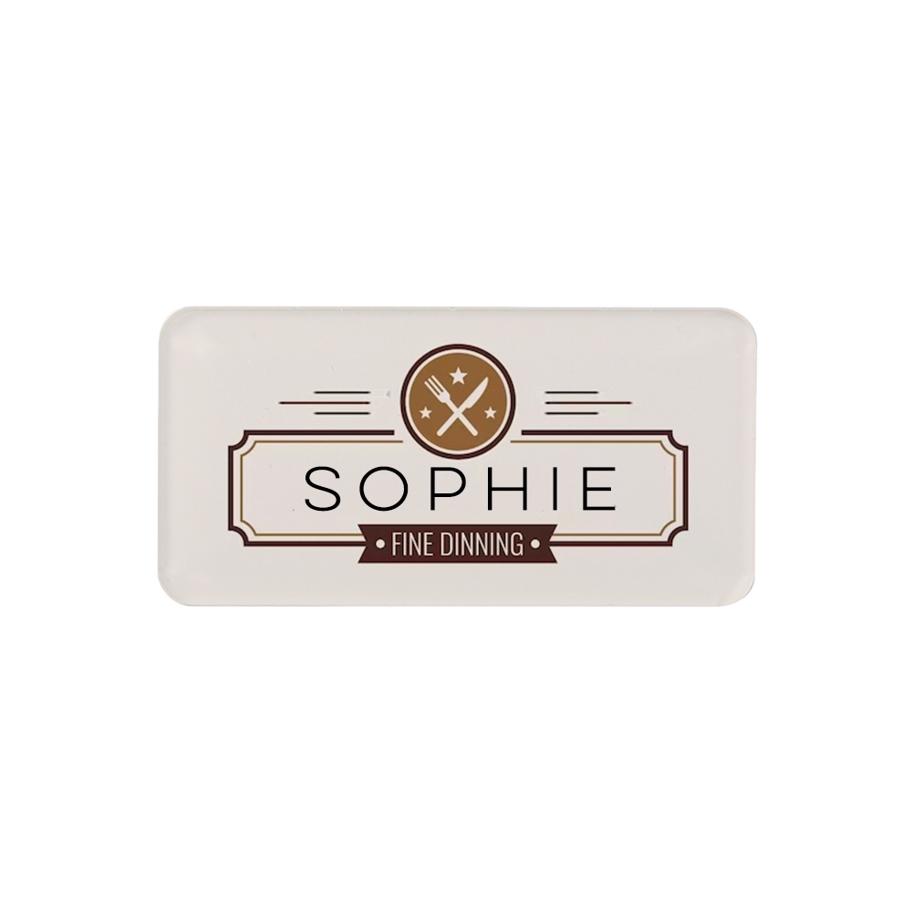 Sublimation Name Badge with Pin - Acrylic UK 2026